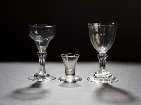 Bonhams Two Sweetmeat Glasses And A Firing Glass Second Quarter 18th