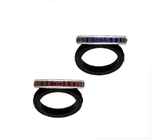 Bonhams A Sapphire Eternity Ring And A Ruby Eternity Ring