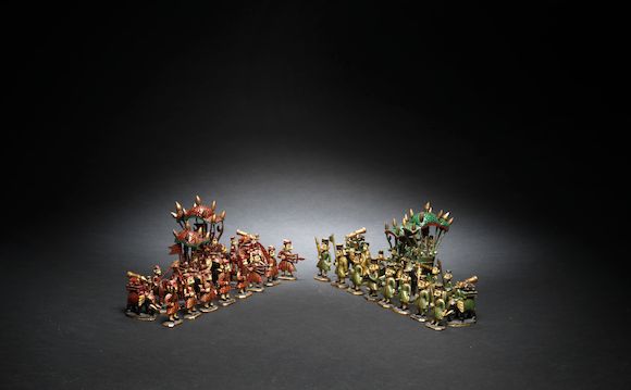 Bonhams : A polychrome painted ivory Chess Set Rajasthan, 19th Century(32)