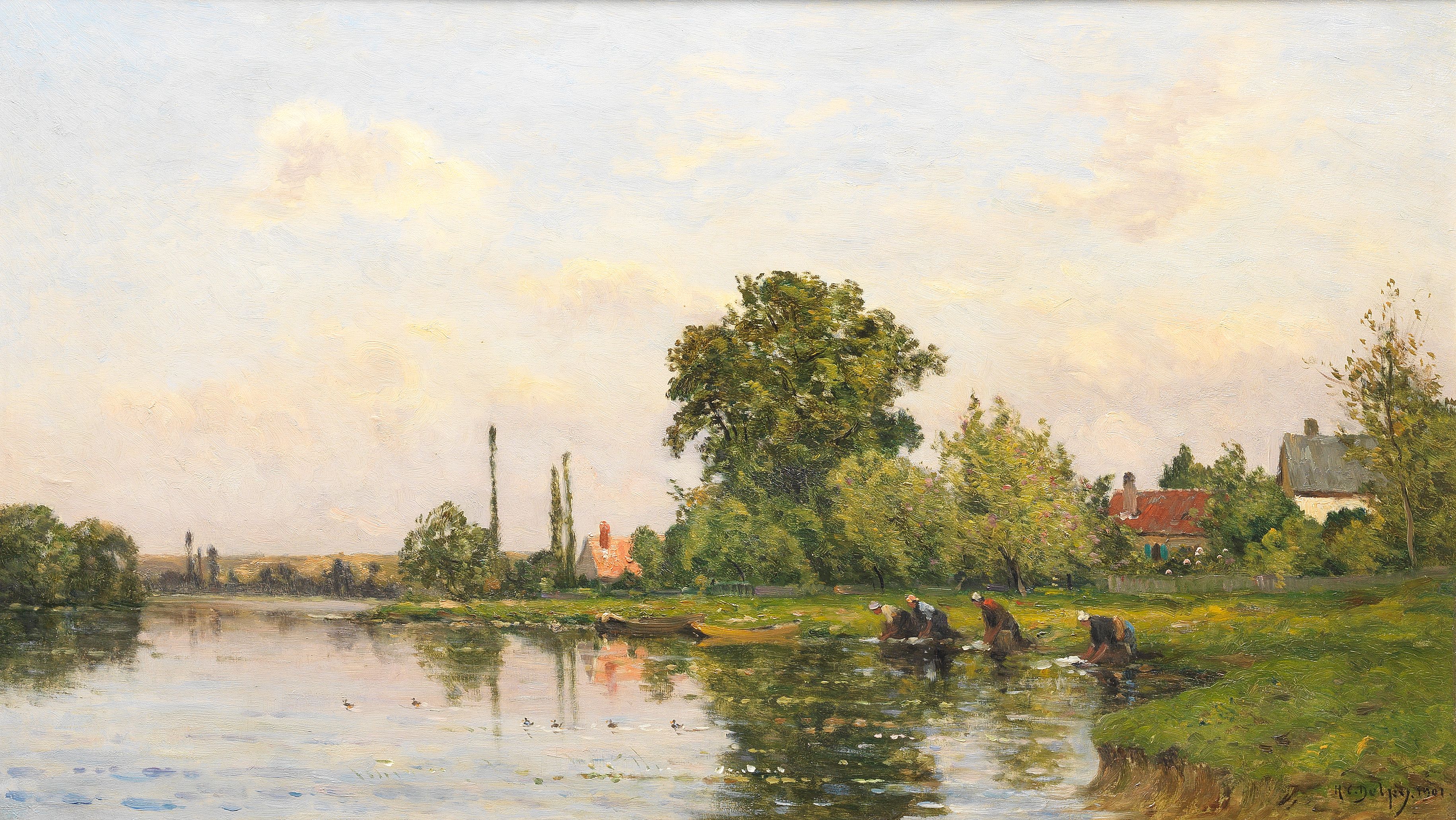 Bonhams : Hippolyte Camille Delpy (French, 1842-1910) Les Lavandières