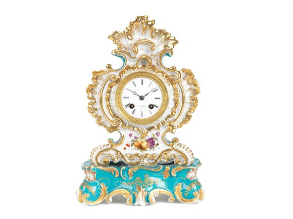 Bonhams : A mid 19th century French Jacob Petit porcelain mantel clock ...