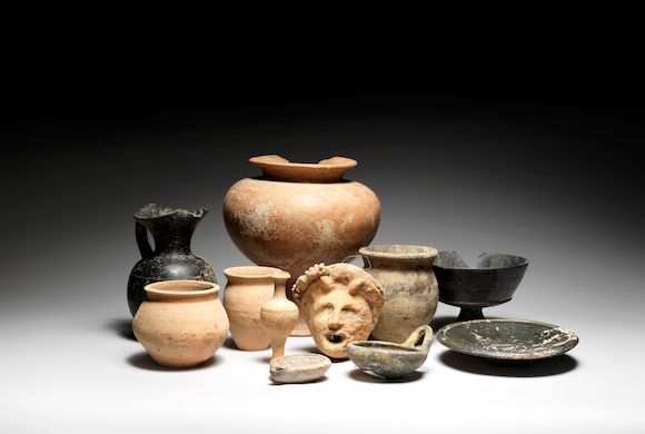 Bonhams : Nine Classical terracotta vessels and two other Classical ...