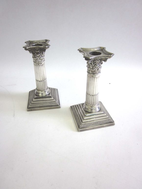Bonhams : A silver pair of candlesticks by William Hutton & Sons ...