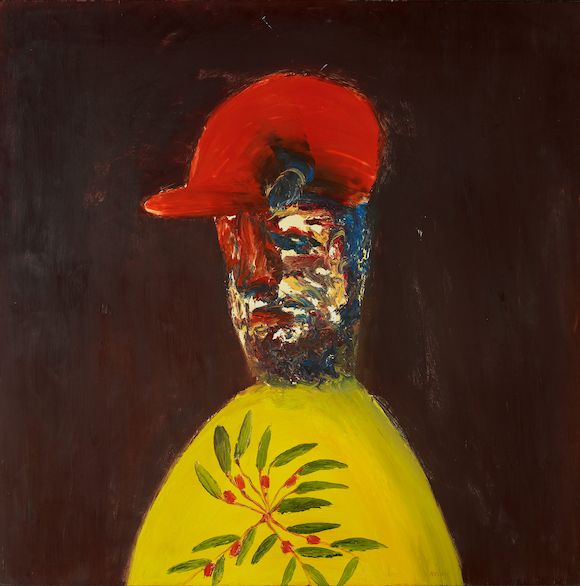 Bonhams : Sidney Nolan (1917-1992) Miner and Eucalypt, 1973