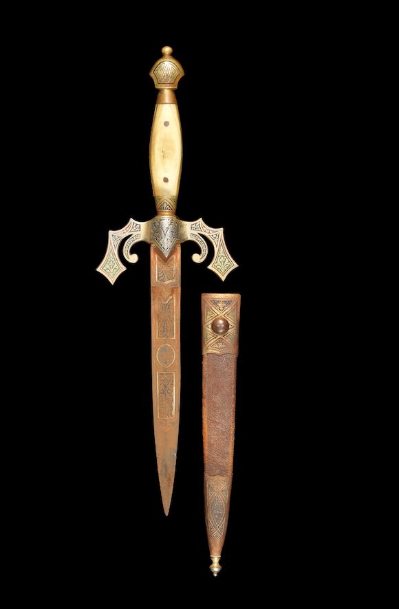 Bonhams : A Nasrid style enamelled brass Dagger Toledo, 19th/ 20th ...