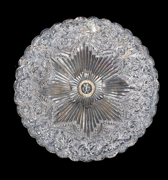 Bonhams : An Ottoman repoussé silver-gilt Mirror Turkey, 19th Century