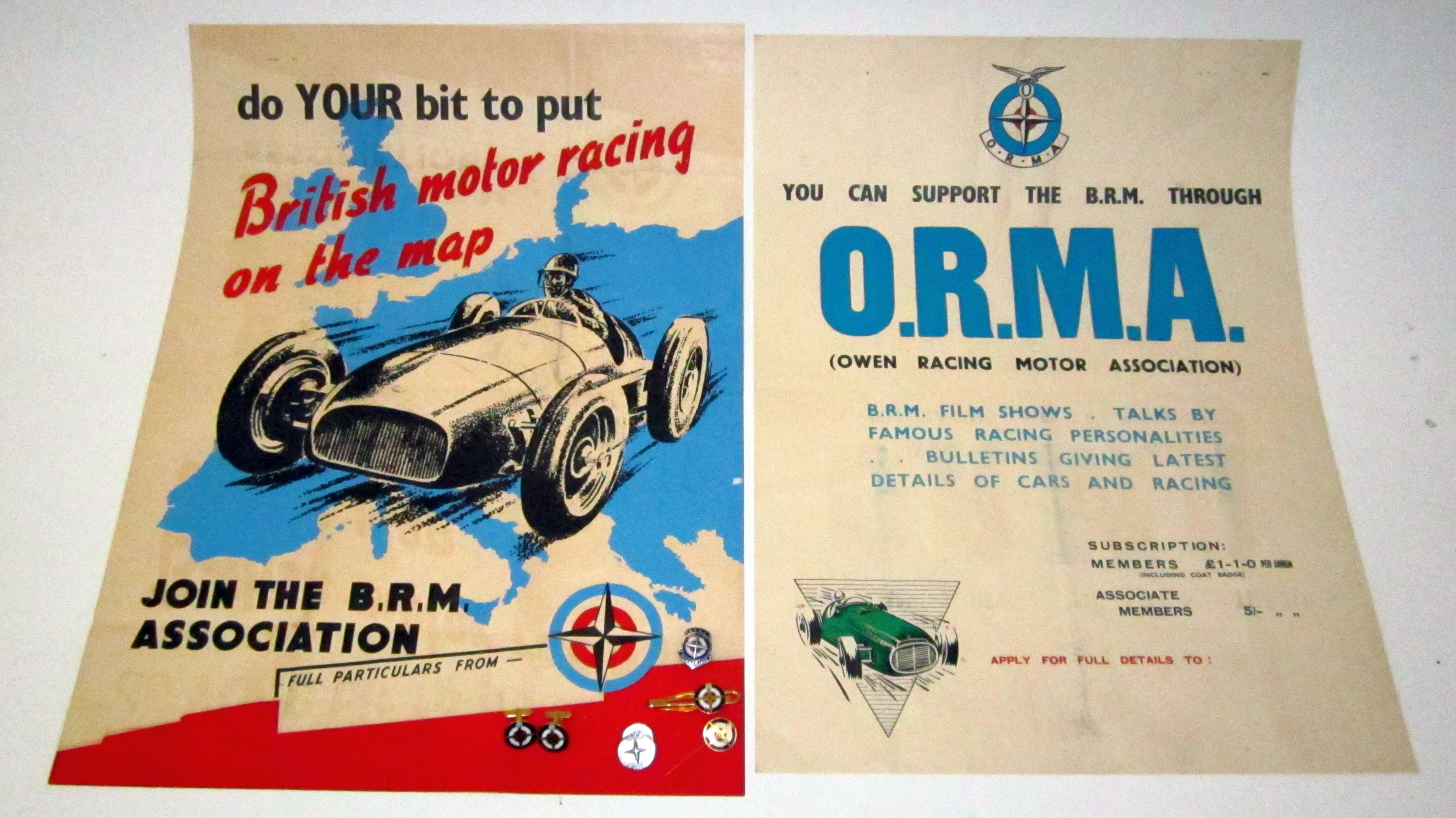Bonhams Cars : Two original BRM posters, circa 1950,
