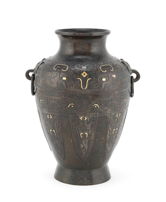 Bonhams : An archaistic bronze oviform vase 19th century