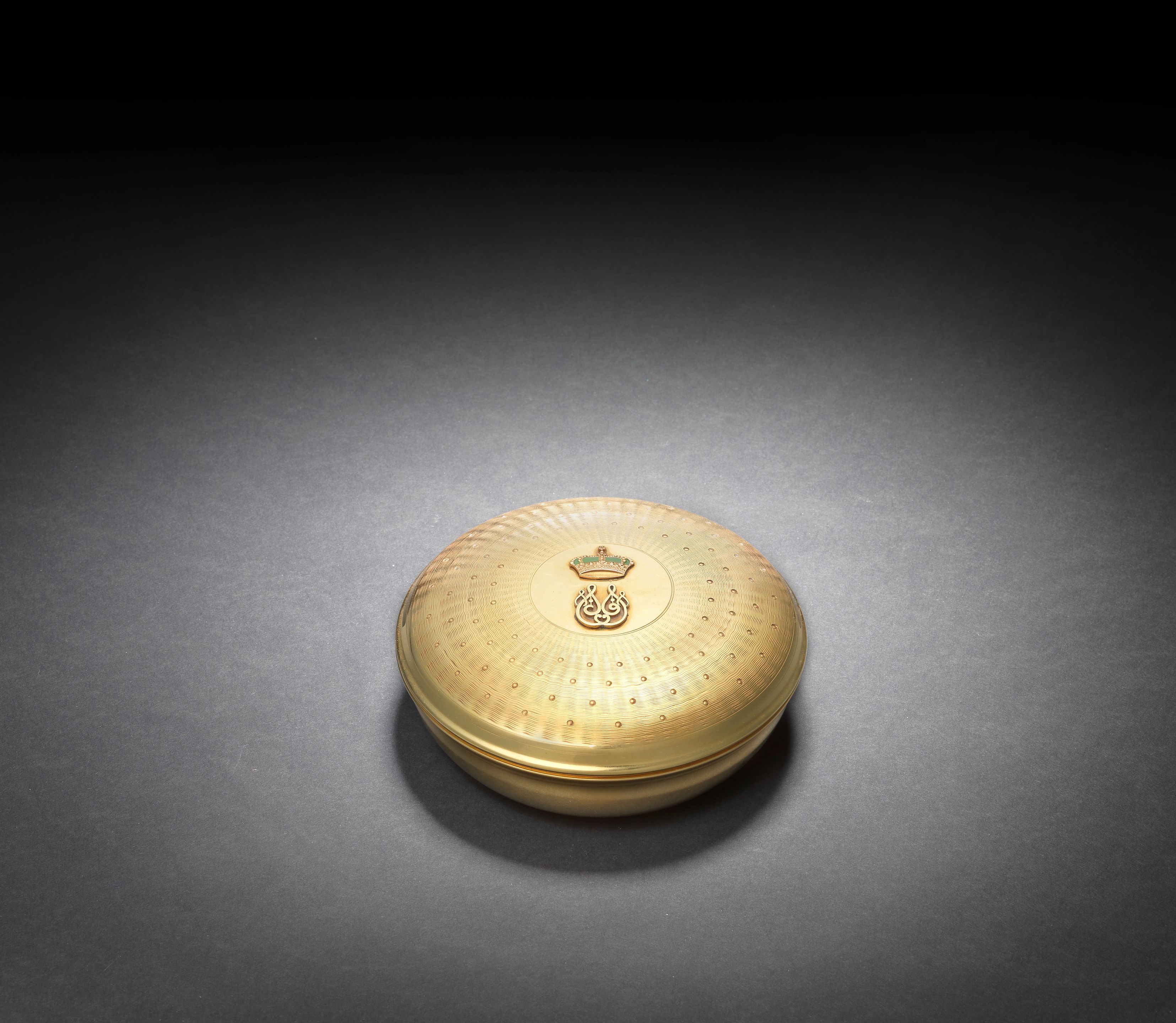 Bonhams : A gold Royal Presentation Box with the monogram of King Fuad ...