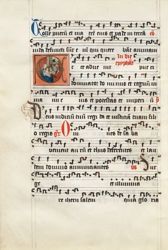 Bonhams : ILLUMINATED MANUSCRIPT LEAF Large leaf from a Graduale, for ...