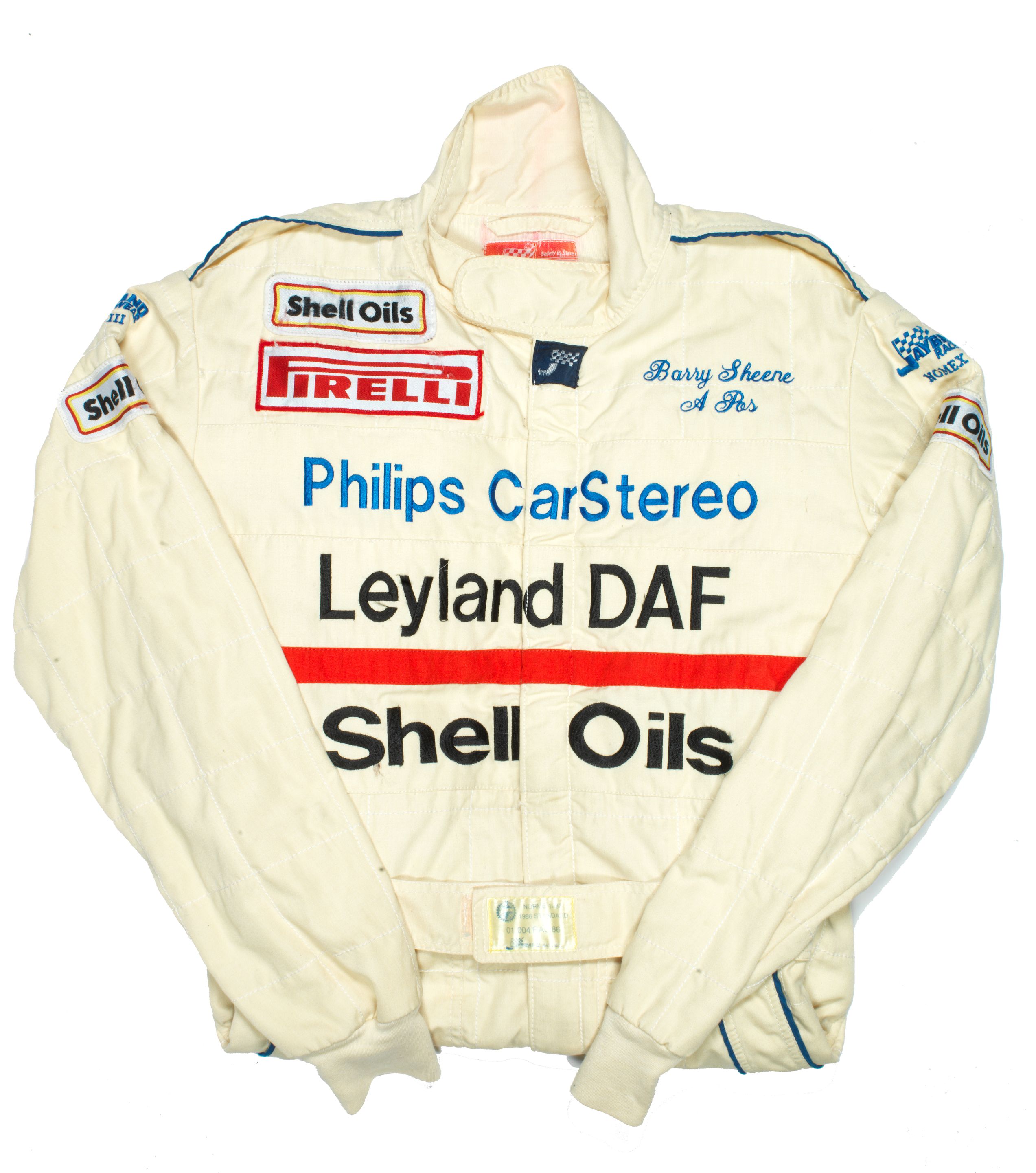 Bonhams Cars : A pair of Barry Sheene's 1986 DAF Trucks Nomex race ...