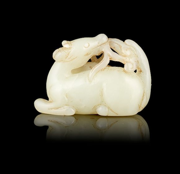 Bonhams : A small jade animal carving 20th century