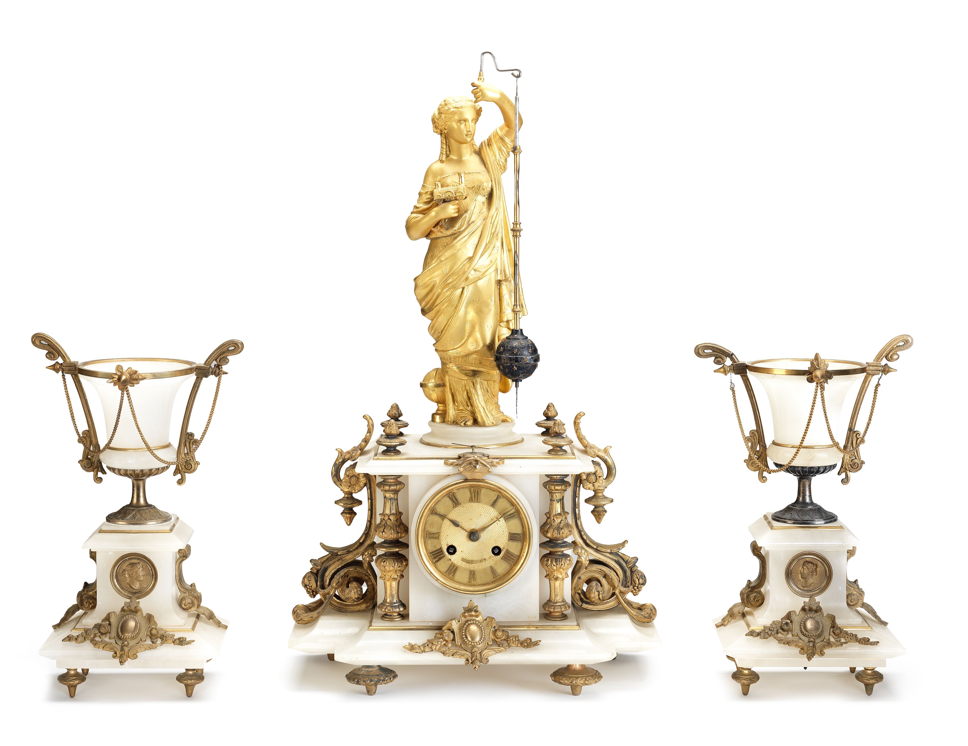 Bonhams : OF RAILWAY INTEREST A late 19th century French gilt brass and ...