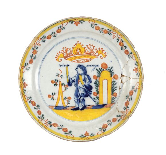 Bonhams : An unusual Dutch Delft plate, another Delft plate and a ...
