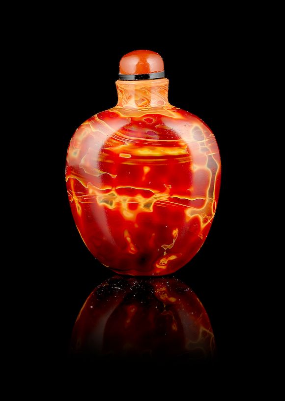 Bonhams : An imitation realgar glass snuff bottle 18th/19th century