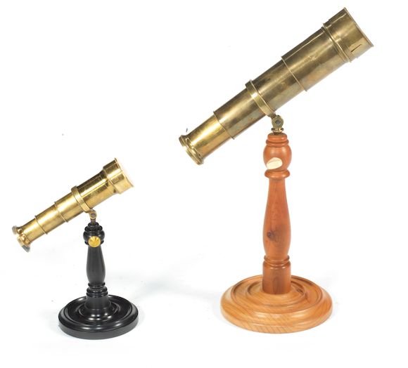Bonhams : Two small refracting telescopes on stands, 19th century, (2)