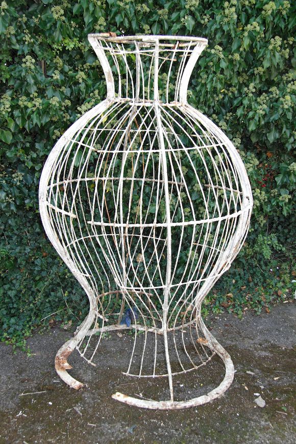 Bonhams : A pair of white painted wrought iron tree guards