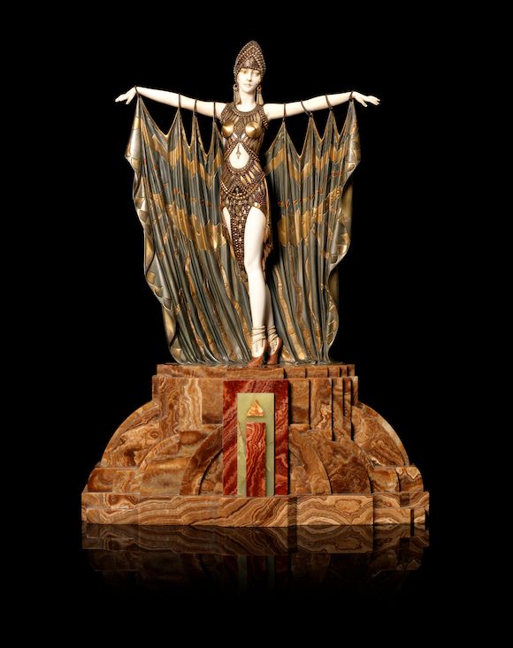 Bonhams : Demetre Chiparus 'Semiramis' an Impressive Art Deco Cold ...