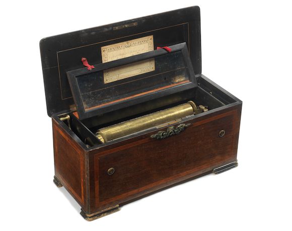 Bonhams : A Bremmond hidden bells, drum and castanets cylinder music ...