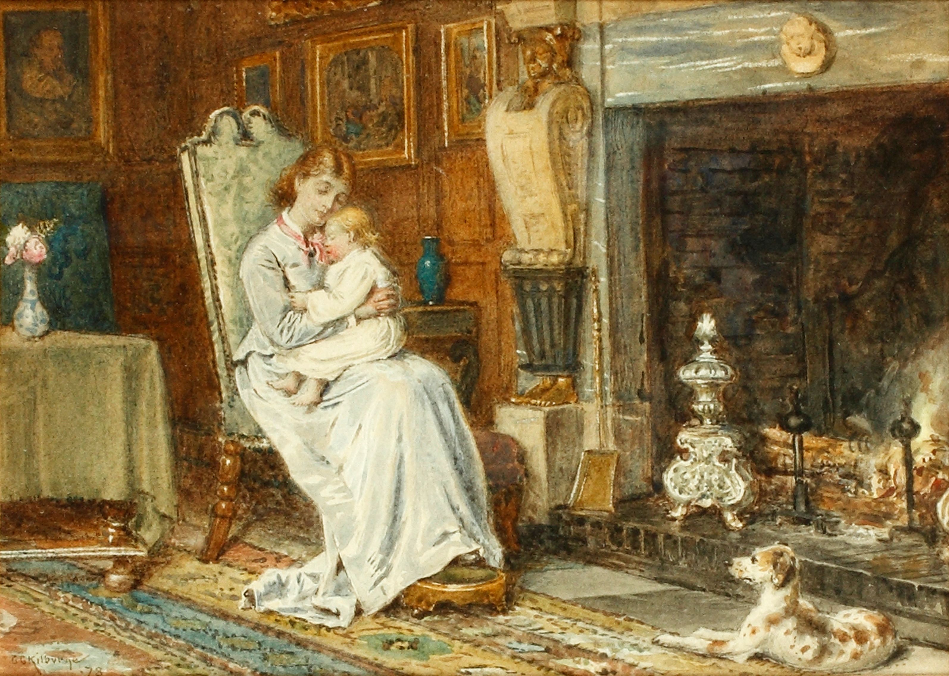 Bonhams : George Goodwin Kilburne, RI, RBA (British, 1839-1924) 'Bed Time'