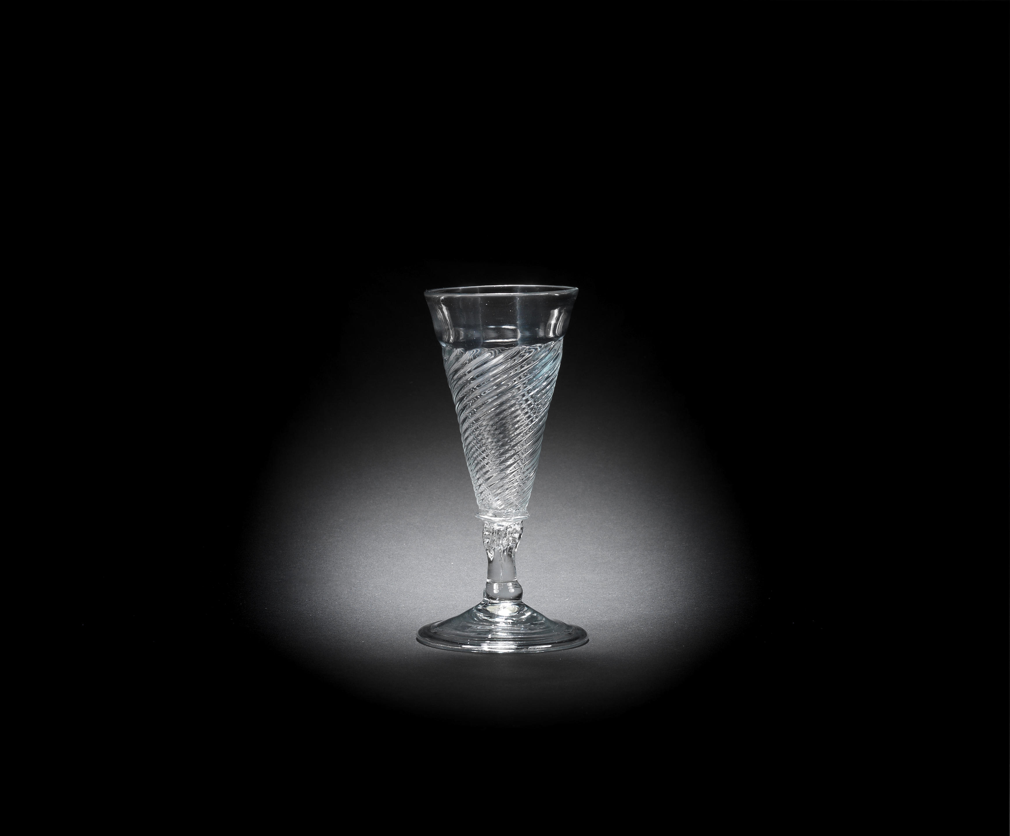 Bonhams A Dwarf Wrythen Ale Glass Circa 1710
