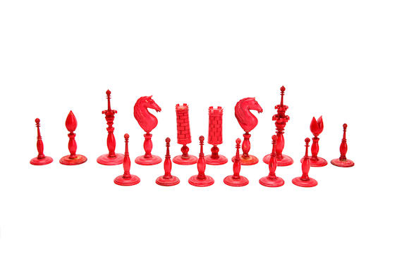 Bonhams A Late 19th Century Indian Ivory Chess Set