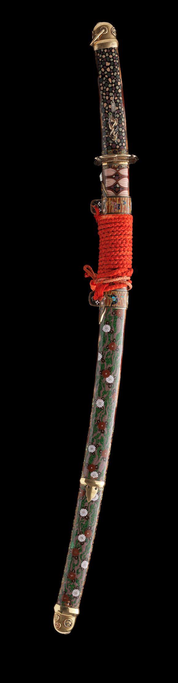 Bonhams : A tachi blade in cloisonné-enamel mounts The blade attributed ...