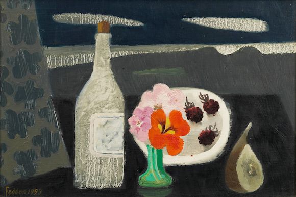 Bonhams : Mary Fedden R.A. (British, 1915-2012) Still life with bottle ...