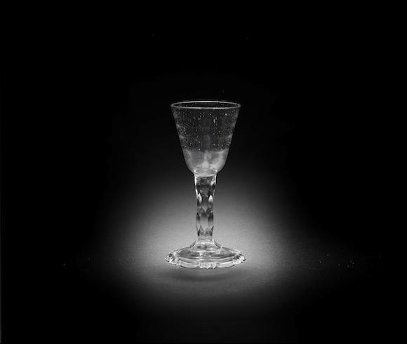 Bonhams A Rare Lynn Concealed Jacobite Facet Stem Wine Glass Circa