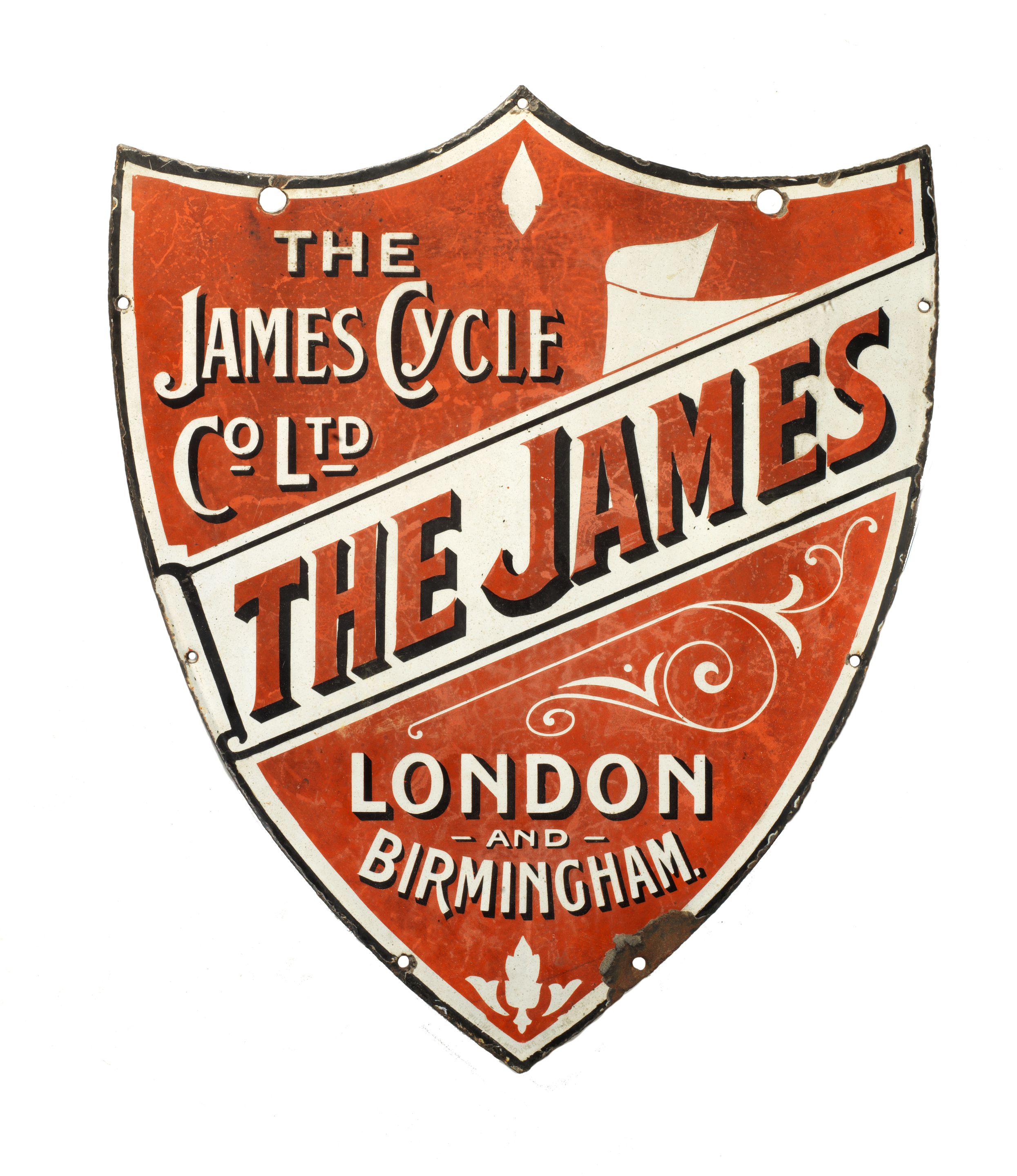Bonhams Cars : A circa 1910 'The James Cycle Co. Ltd.' enamel sign,