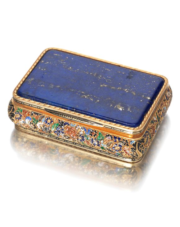 Bonhams : A rare 19th century Austrian lapis lazuli, gold and enamelled ...