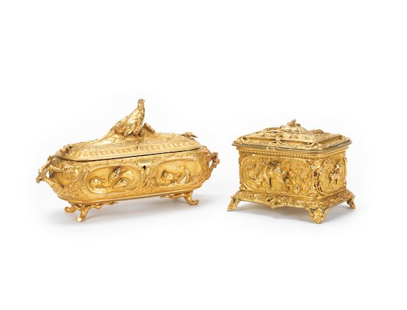 Bonhams : Auguste-Nicholas Cain (French 1822-1894) A gilt bronze casket ...