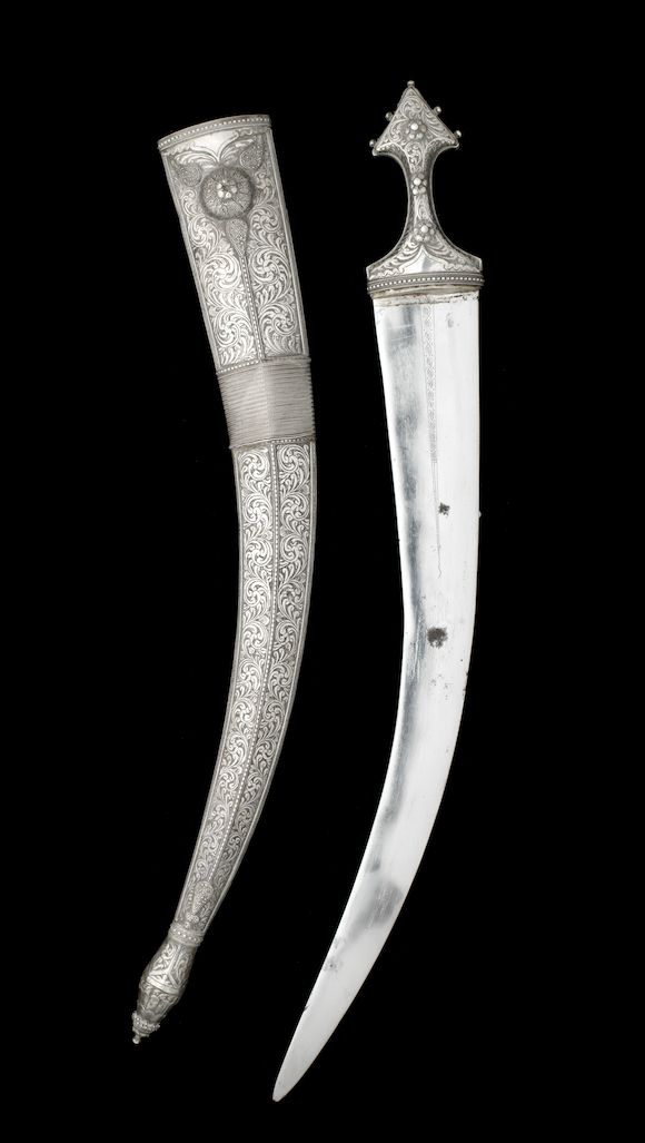 Bonhams : A large silver-hilted steel Dagger (jambiyya) North Yemen ...