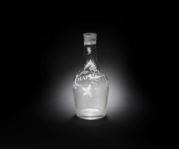 Bonhams : A rare Beilby polychrome enamelled 'Madeira' decanter, circa 1765