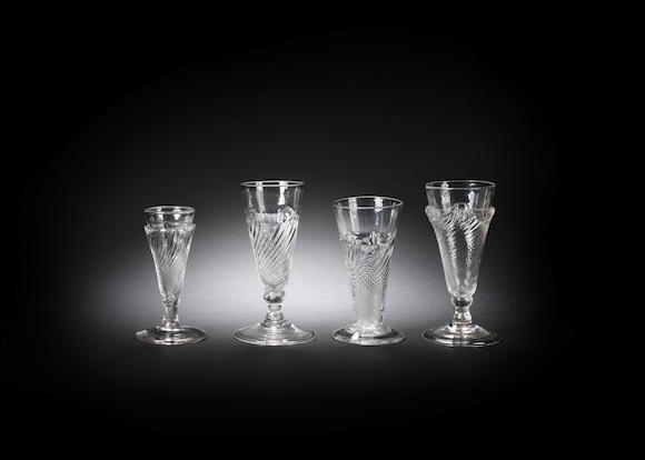 Bonhams Four Short Ale Glasses Early 18th Century