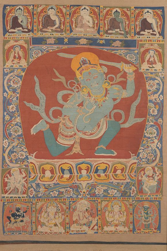 Bonhams : A kesi thangka of a wrathful deity 20th century