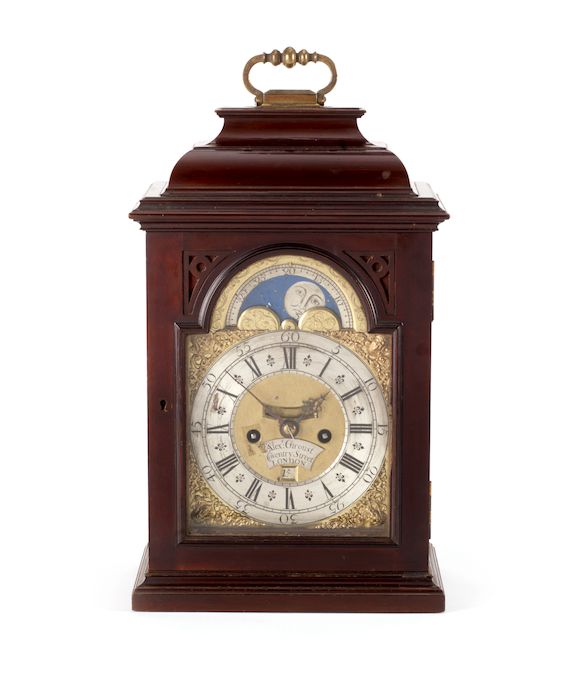 Bonhams : A mid 18th century mahogany quarter repeating table clock ...