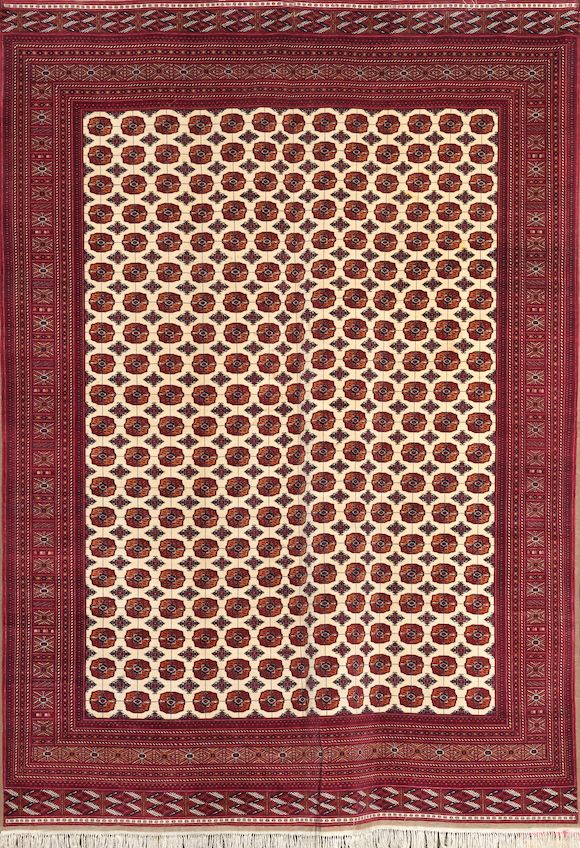 Bonhams : An unusual Saber Mashed carpet North East Persia, 420cm x 297cm