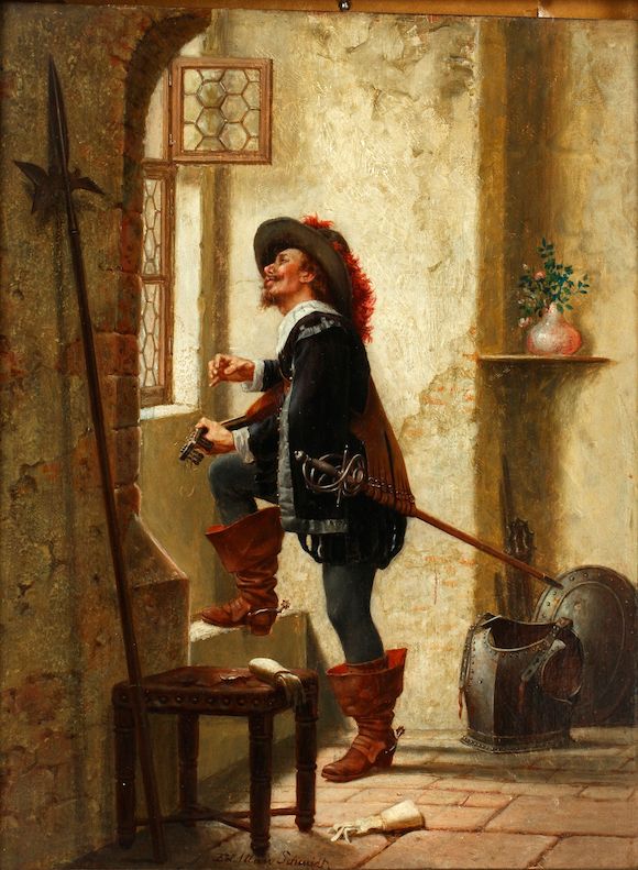 Bonhams : Edward Allan Schmidt (British, active 1868-1877) A cavalier's ...