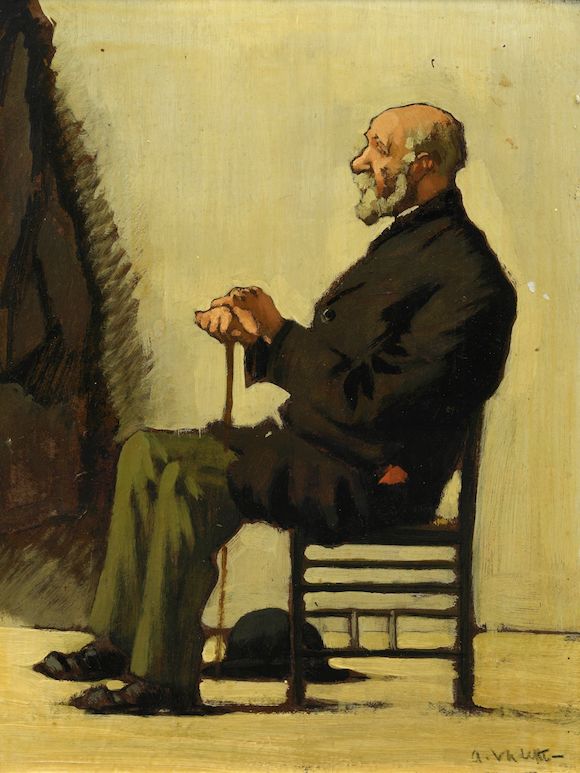 Bonhams : Pierre Adolphe Valette (French, 1876-1942) Portrait of a seated gentleman
