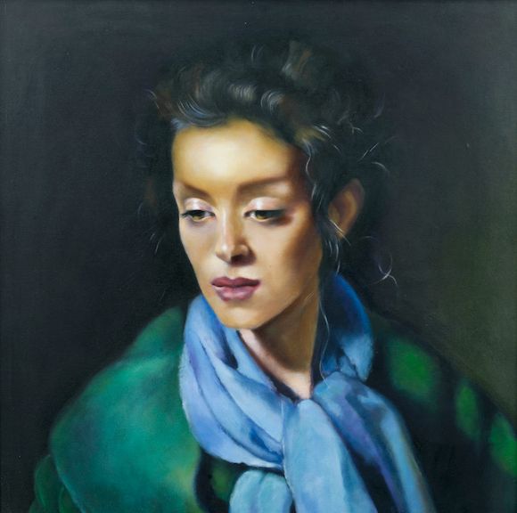 Bonhams : Robert O. Lenkiewicz (British, 1941-2002) Anna Navas in blue ...