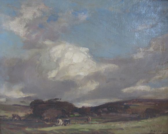 Bonhams : Robert Hope, RSA (British, 1869-1936) Cows at pasture