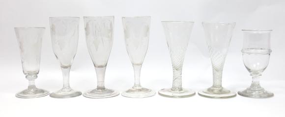 Bonhams A Collection Of Ale Glasses Late 18thearly 19th Century