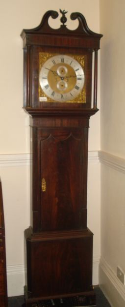 Bonhams : A George IV mahogany longcase clock, the hood with broken ...