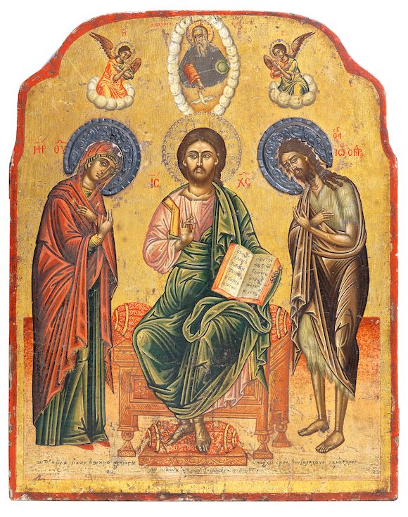 Bonhams : Icon of the Deisis Greek, 1827