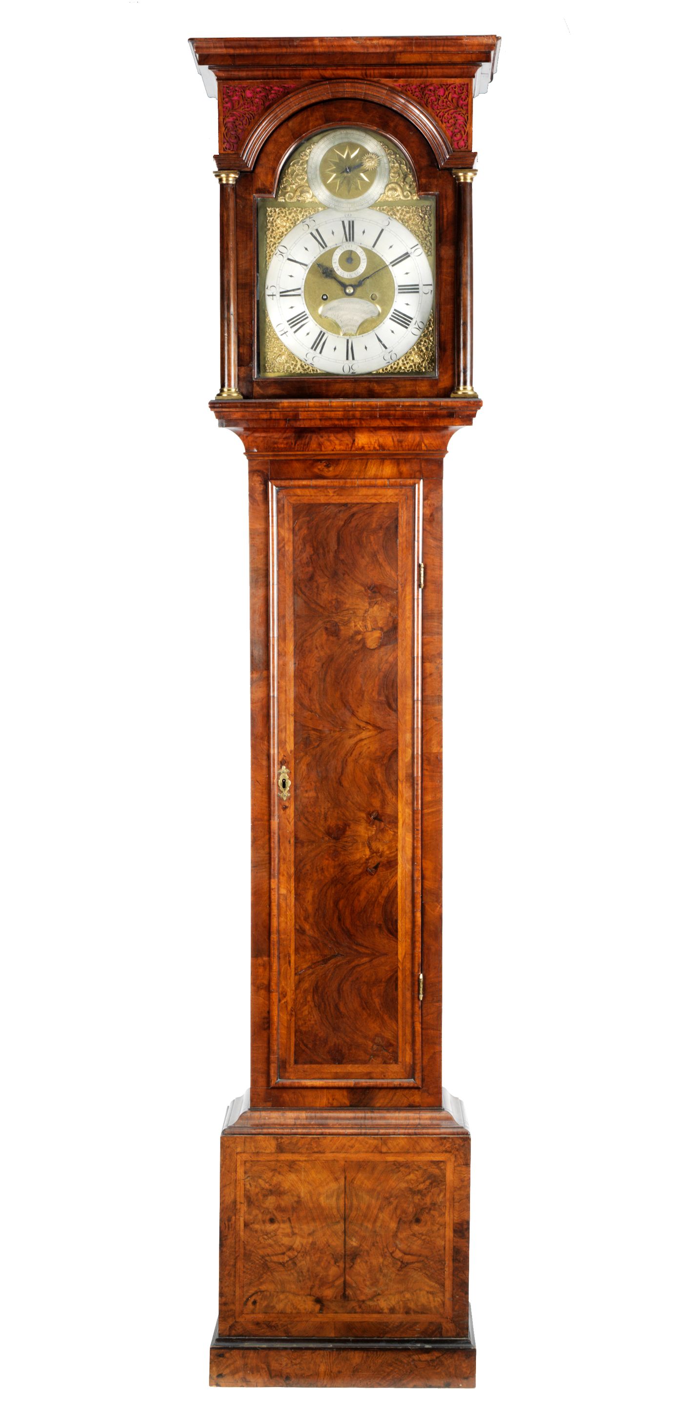 Bonhams : A very rare first half of the 18th century walnut longcase ...