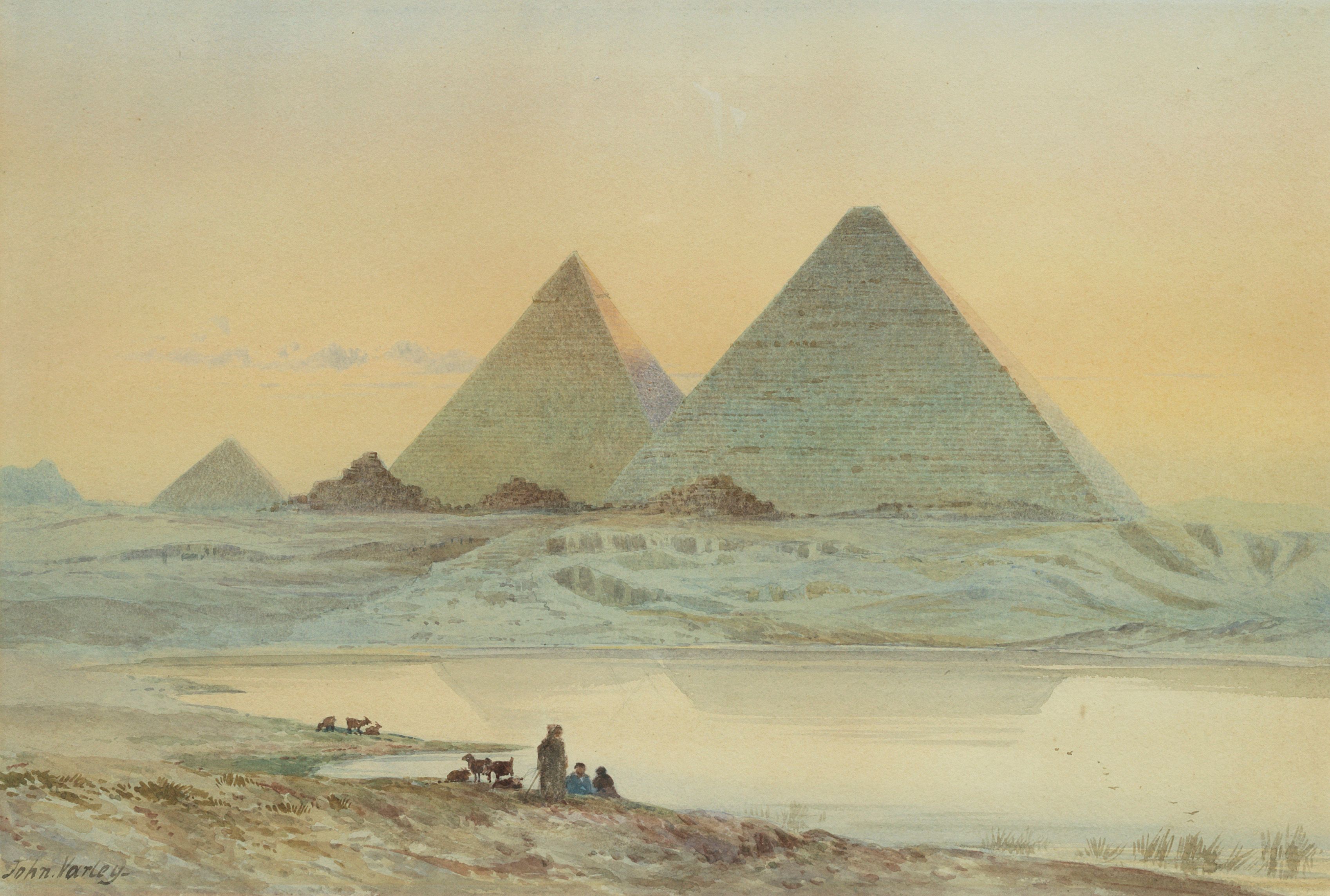 Bonhams : John Varley Jnr. (British, 1850-1933) Pyramids of Giza