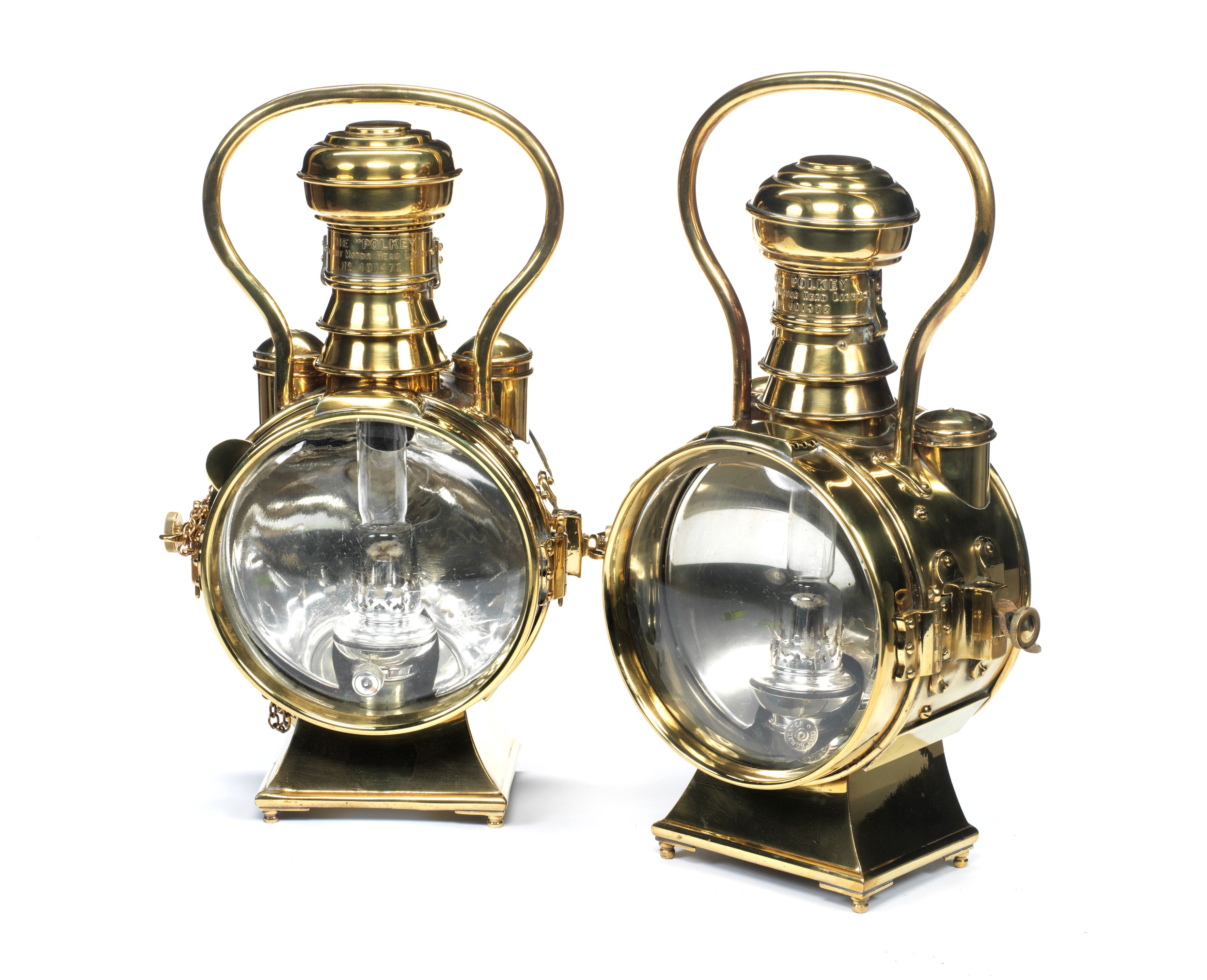 Bonhams Cars : A rare pair of 'The Polkey' oil illuminated head lights ...
