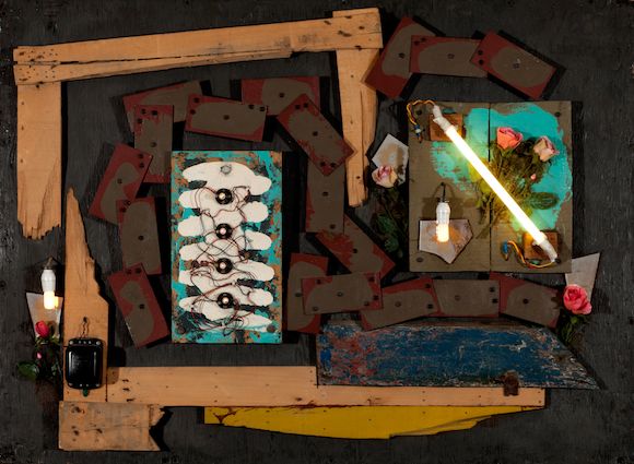 Bonhams : Alexis Akrithakis (Greek, 1939-1994) Untitled 85 x 116 x 17 cm.