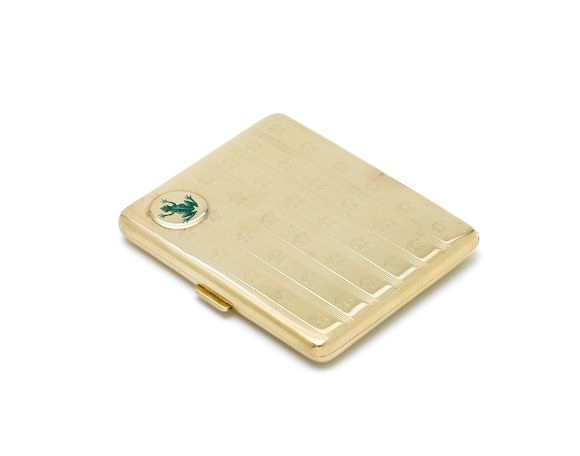 Bonhams : ART DECO: A 9 carat gold, gemstone-set and enamelled ...